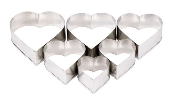 Ateco Plain Heart Cutter Set - 7804 | s.t.o.p. Restaurant Supply