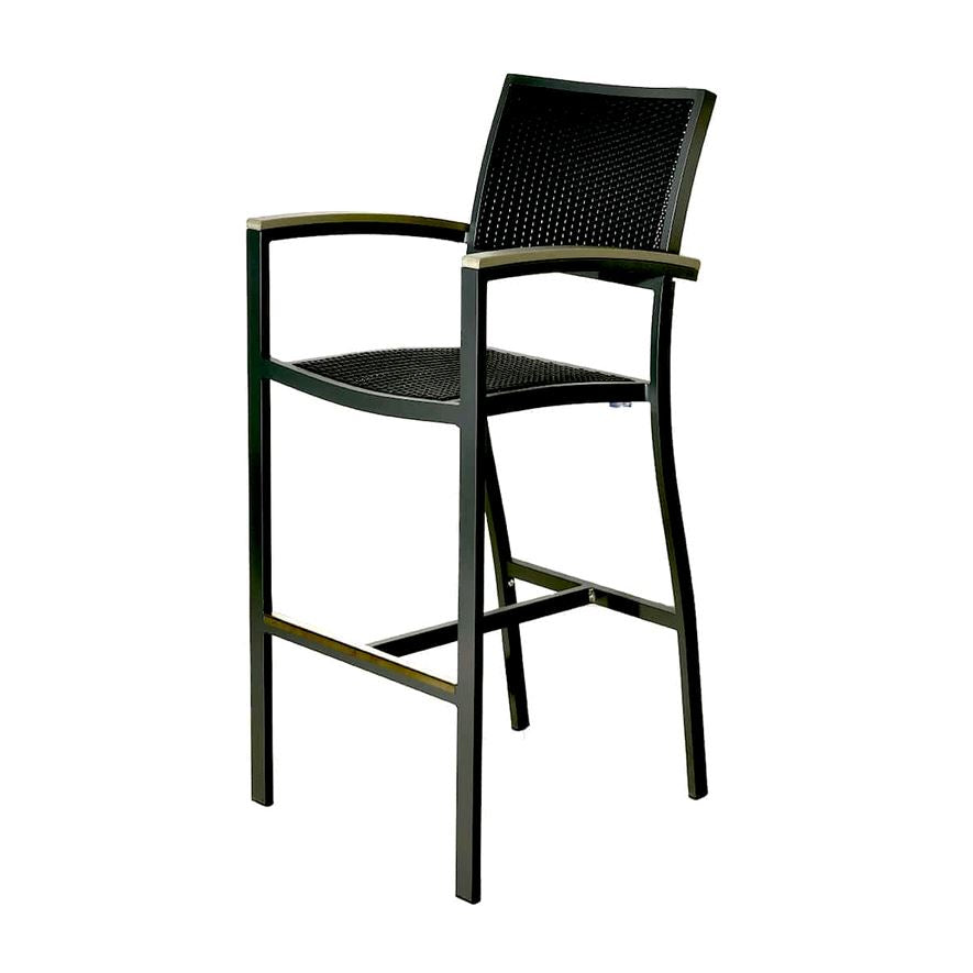 Bum Marco Wicker Bar Stool With Arms | s.t.o.p. Restaurant Supply
