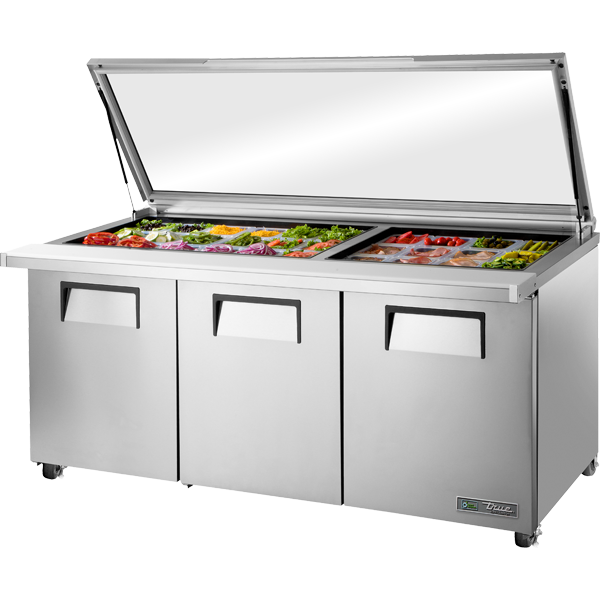 True - Mega-Top Solid Door Sandwich/Salad Unit, With Flat GLASS Lid ...