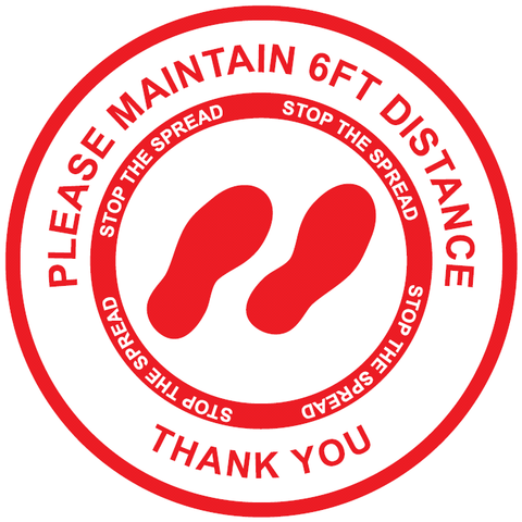 Physical Distancing Floor Decal* | s.t.o.p. Restaurant Supply